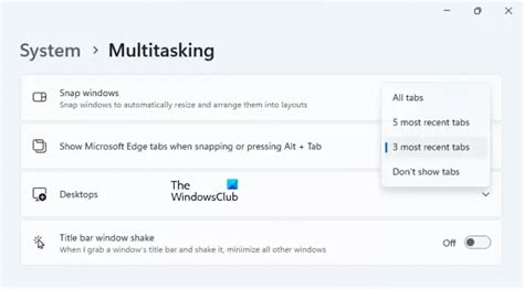 how to show edge tabs when snapping on windows 11