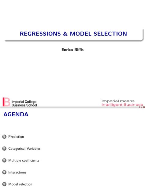 Week 4 Prediction And Model Selection Pdf Dependent And Independent Variables Categorical