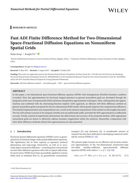 Fast Adi Finite Difference Method For Two‐dimensional Space‐fractional