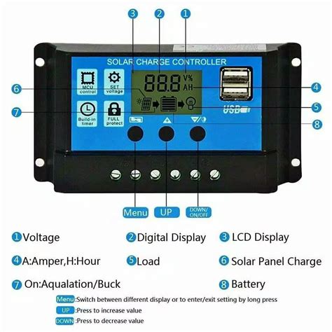 Jual Solar Charge Controller 10A LCD LED Display Solar Cell PWM 12V 24V USB Panel Surya Charger