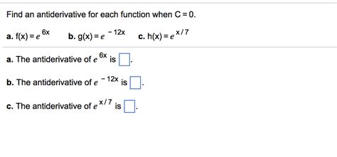 Solved Find An Antiderivative For Each Function When C B Chegg