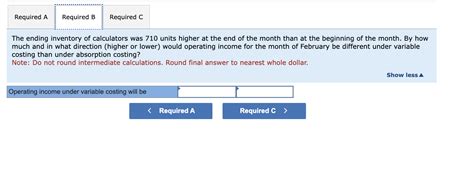 Solved Exercise Algo Variable Versus Absorption Chegg