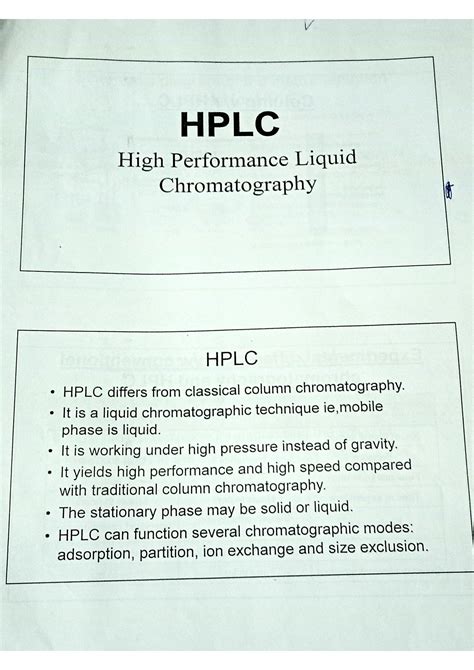 SOLUTION High Performance Liquid Chromatography Hplc Studypool
