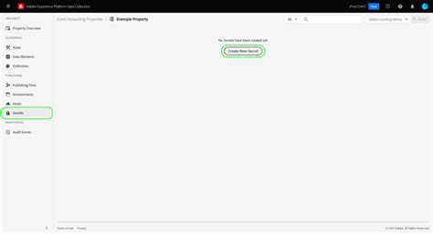 Configuring Secrets In Event Forwarding Adobe Data Collection