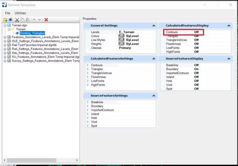 OpenRoads OpenSite Terrain Feature Display Reverts Back To Original Display When It Is