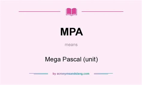 Mpa Mega Pascal Unit In Undefined By