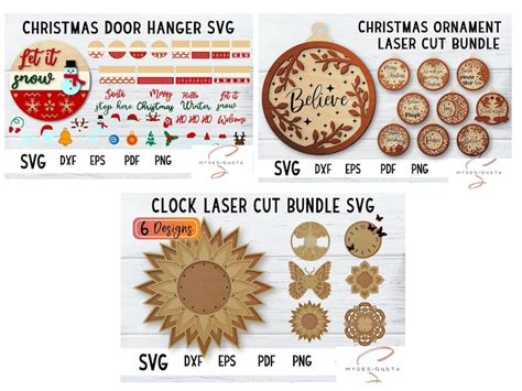 Corte Láser Mega Paquete Svg Cnc Archivos Grabado Svg Glowforge