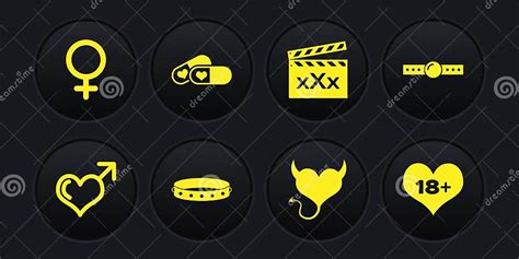 Set Male Gender And Heart Silicone Ball Gag Leather Fetish Collar Devil With Horns Movie