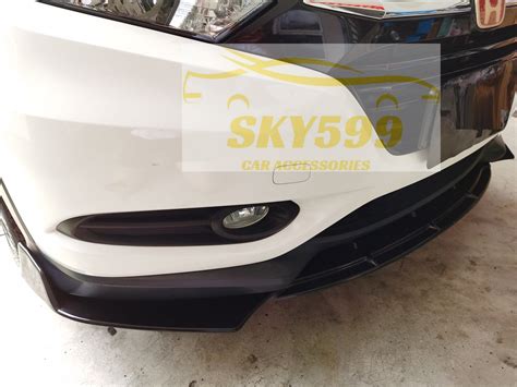 Honda Hrv 2013 2021 Front Bumper Diffuser Lip Wrap Angle Splitters Color Black Carbon Side