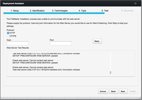 Networking Filemaker Server Not Connecting To Hostport In Admin Console Super User