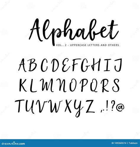 Hand Drawn Vector Alphabet Brush Script Font Stock Vector 1FC