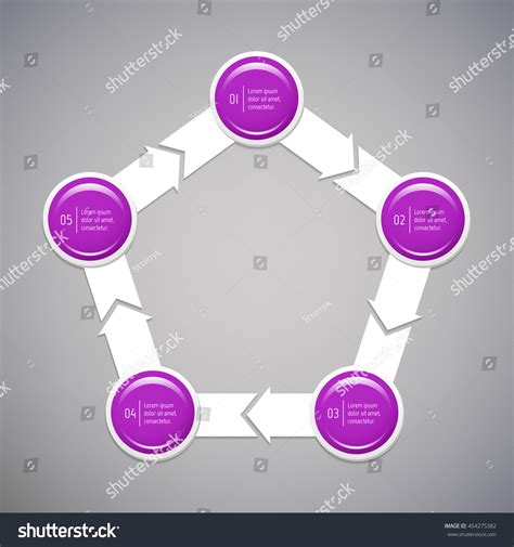 Connected Isolated Pentagonal Infographic Diagram Template Stock Vector Royalty Free 454275382