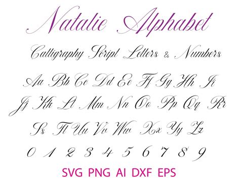 Calligraphy Font Svgscript Font Svgcalligraphy Font For Cricutcalligraphy Fonts Alphabet