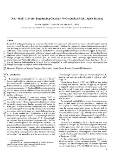 Pdf Onto4mat A Swarm Shepherding Ontology For Generalised Multi