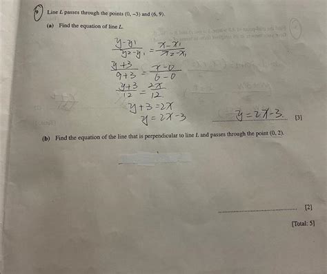Solved 19 Line L Passes Through The Points 0 3 And 6