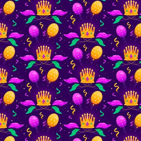 Free Vector Gradient Pattern Design For Mardi Gras Festival