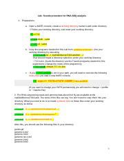 Lab RNA SEQ Part Docx Lab Tuxedo Procedure For RNA SEQ Analysis Preparations A Open A