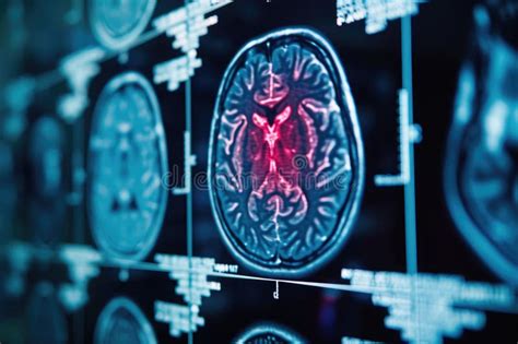 a detailed view of a computer screen displaying a brain scan x ray