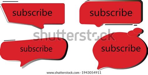 Stickers Red Color Subscribe Button Stock Vector Royalty Free