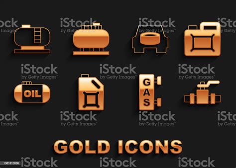 모터 오일 금속 파이프 및 밸브 가스 충전 소 오일 탱크 저장 스페어 휠 자동차 및 아이콘용 캐니스터를 설정합니다 벡터 0명에 대한 스톡 벡터 아트 및 기타 이미지 Istock