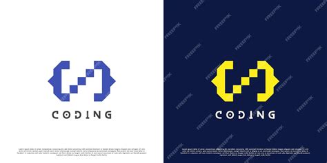 Ilustración De Diseño De Logotipo De Codificación De Código Silueta Abstracta De Codificador De