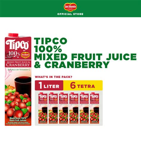 TIPCO Mixed Fruit Juice Cranberry All Natural Source Of Vitamin C L X Lazada PH