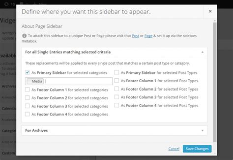 Custom Sidebars Create Multiple Sidebar Widget Areas