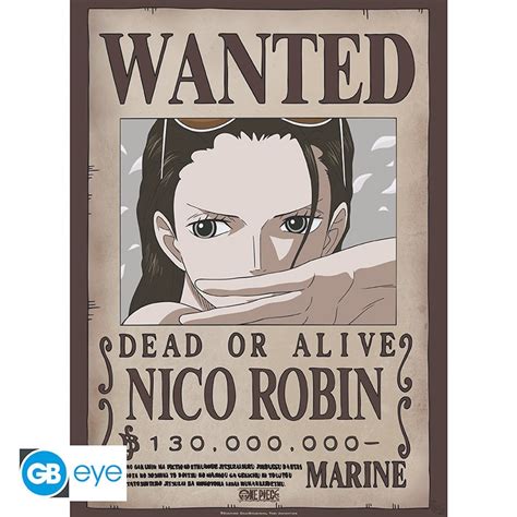 Poster One Piece Wanted De Nico Robin Par Abystyle