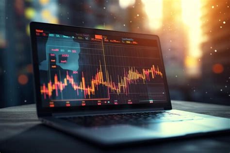 a laptop with a screen showing a graph of graphs and charts premium ai generated image