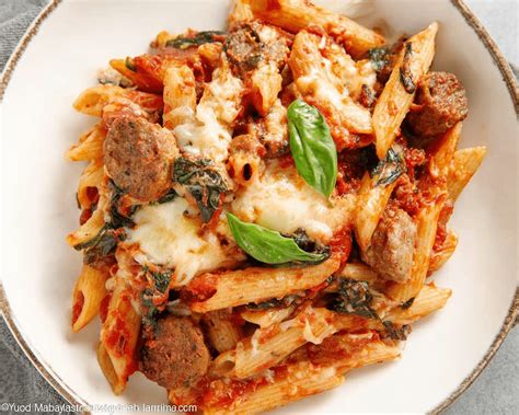 Baked Penne With Sausage And Spinach For Spring
