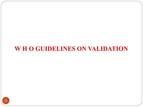 Ich And Who Guidelines On Validation Pptx