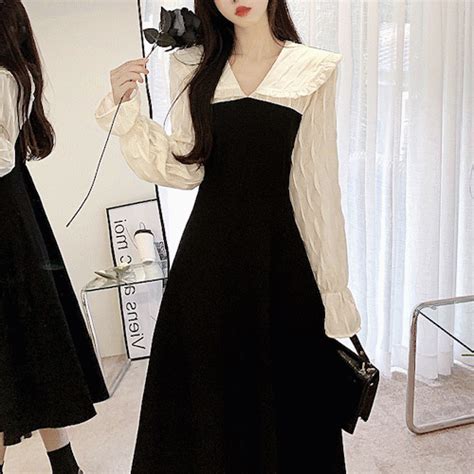 예거조아 당일출고 봄원피스 20대30대 빅사이즈 블랙 하객원피스 화이트 빅카라 브이넥 레이어드 셔츠원피스 77 88 12