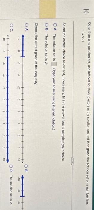 Solved Other Than A No Solution Set Use Interval Notation Chegg Com