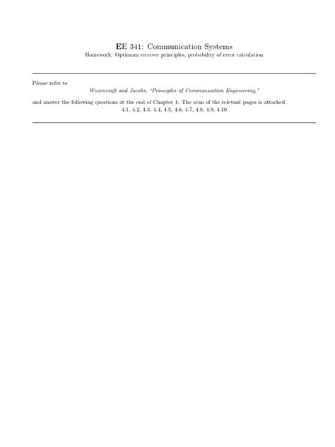 Homework Optimum Receiver Principles Pdf