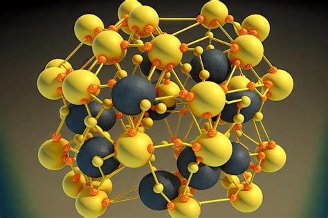Premium Photo Schematic Structure Of Molecule Closeup Consisting Of Spheres And Chains