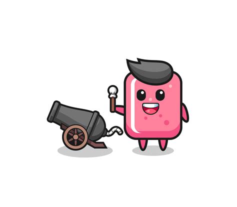 Cute Bubble Gum Shoot Using Cannon 4424095 Vector Art At Vecteezy