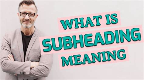 Subheading Meaning Of Subheading Youtube