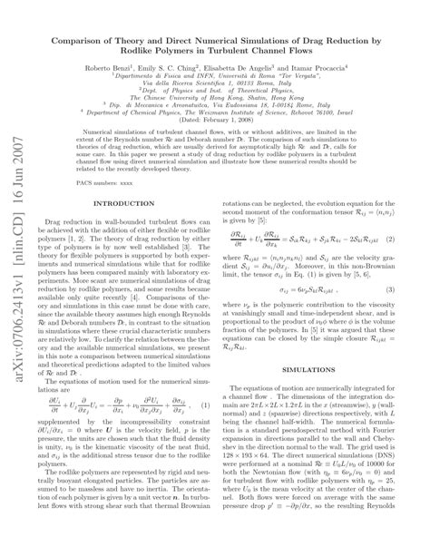 Pdf Comparison Of Theory And Direct Numerical Simulations Of Drag Reduction By Rodlike