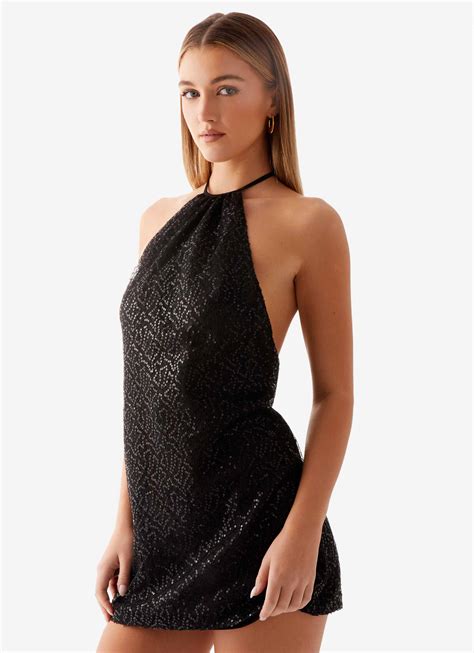 Kingdom Sequin Mini Dress Black Peppermayo Us