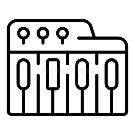 Synthesizer Keyboard Icon Outline Vector Dj Piano Stock Illustration