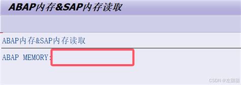 Abap内存和sap内存abap内存与sap内存 Csdn博客