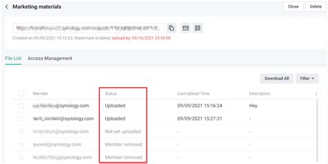 파일 요청 관리 Synology 지식 센터