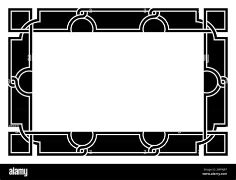 Playful Interlaced Rectangle Frame In Retro Style Old Fashioned And