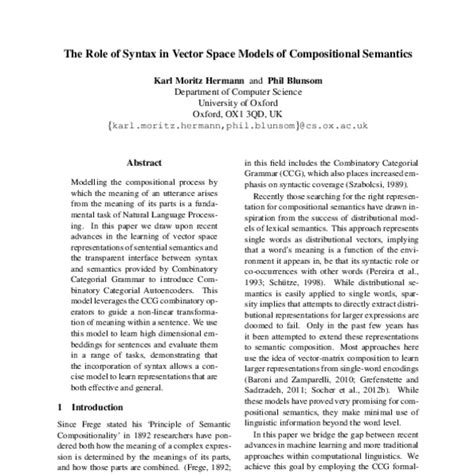 The Role Of Syntax In Vector Space Models Of Compositional Semantics