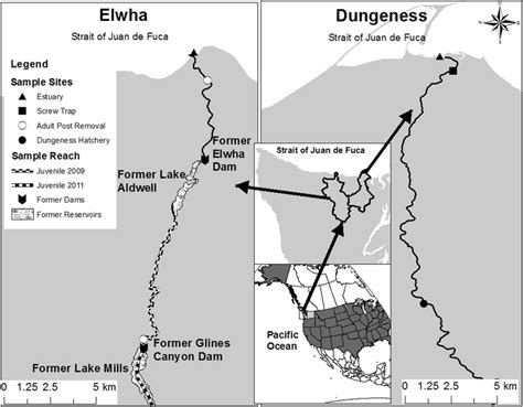 Map Of The Elwha And Dungeness Rivers In Northwestern Washington