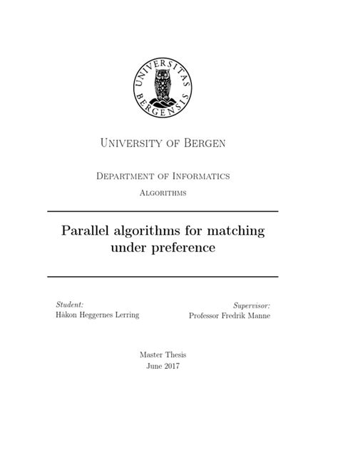 Thesis Parallel Algorithms For Matching Pdf Parallel Computing