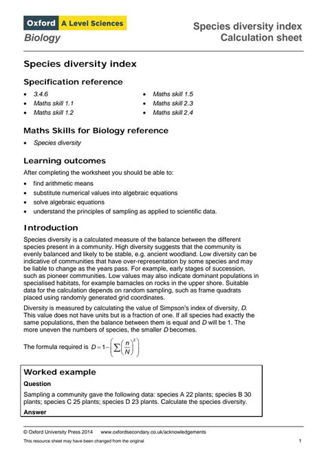 Solution Species Diversity Index Calculating Sheet And Answer Studypool Solution Species Diversity Index Calculating Sheet And Answer Studypool