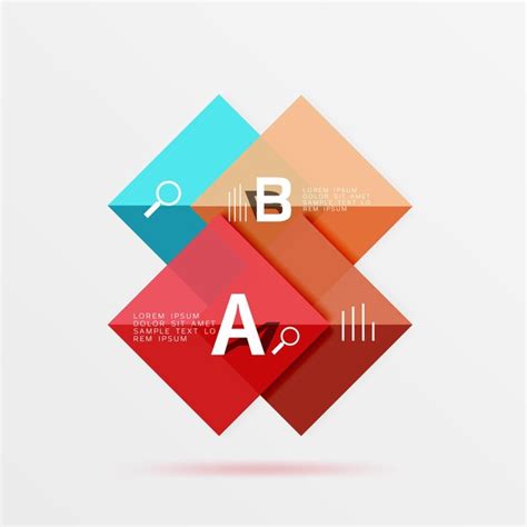 Premium Vector Overlapping Square Infographics Vector Template Background For Workflow Layout