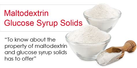 Maltodextrin And Glucose Syrup Solids Application