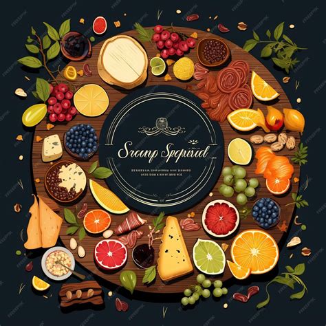 Premium Ai Image A Circle Of Fruits And Vegetables With A Label That